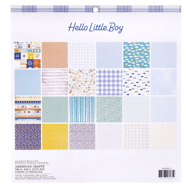AC Hello Little Baby Boy Paper Pad (24 Piece) – Scrapbook CITY