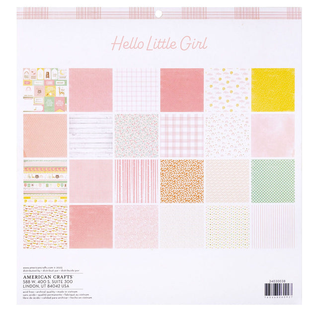 Hello Little Baby Girl Paper Pad 12x12 (24 Piece) – Scrapbook CITY